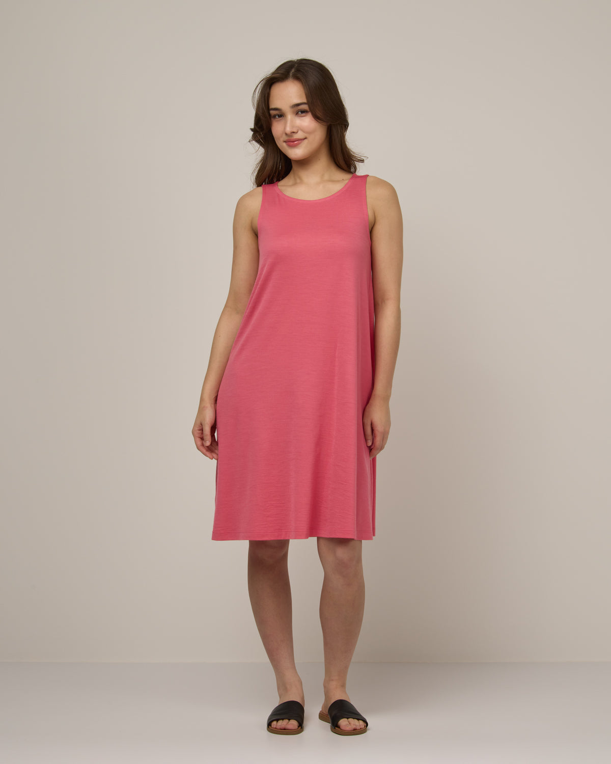 Camellia Merino Wool Tank Dress - Geranium – Camellia Tank Dress | wool&