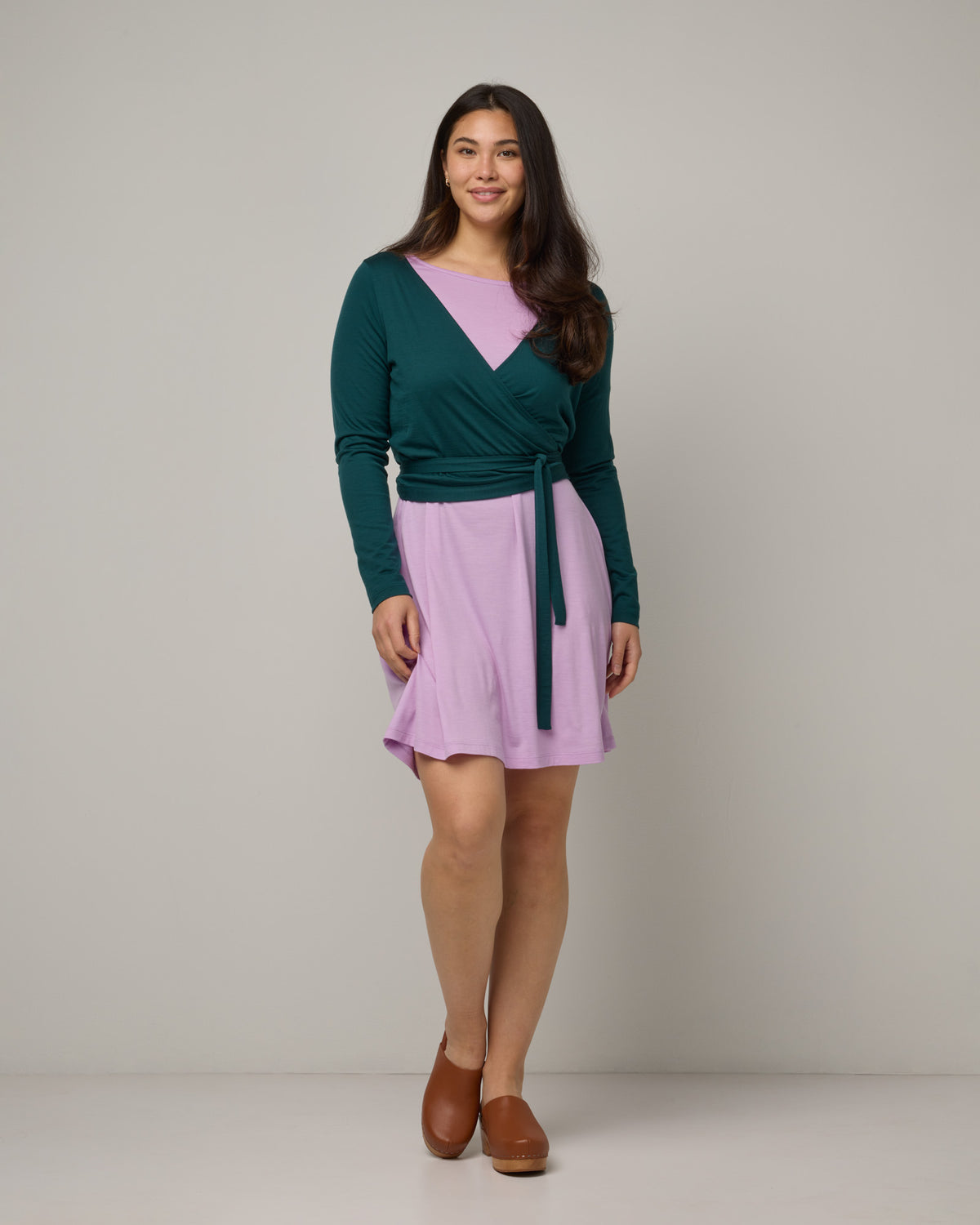 Natalia Merino Wool Wrap Top - Pine – Natalia Wrap Top | wool&