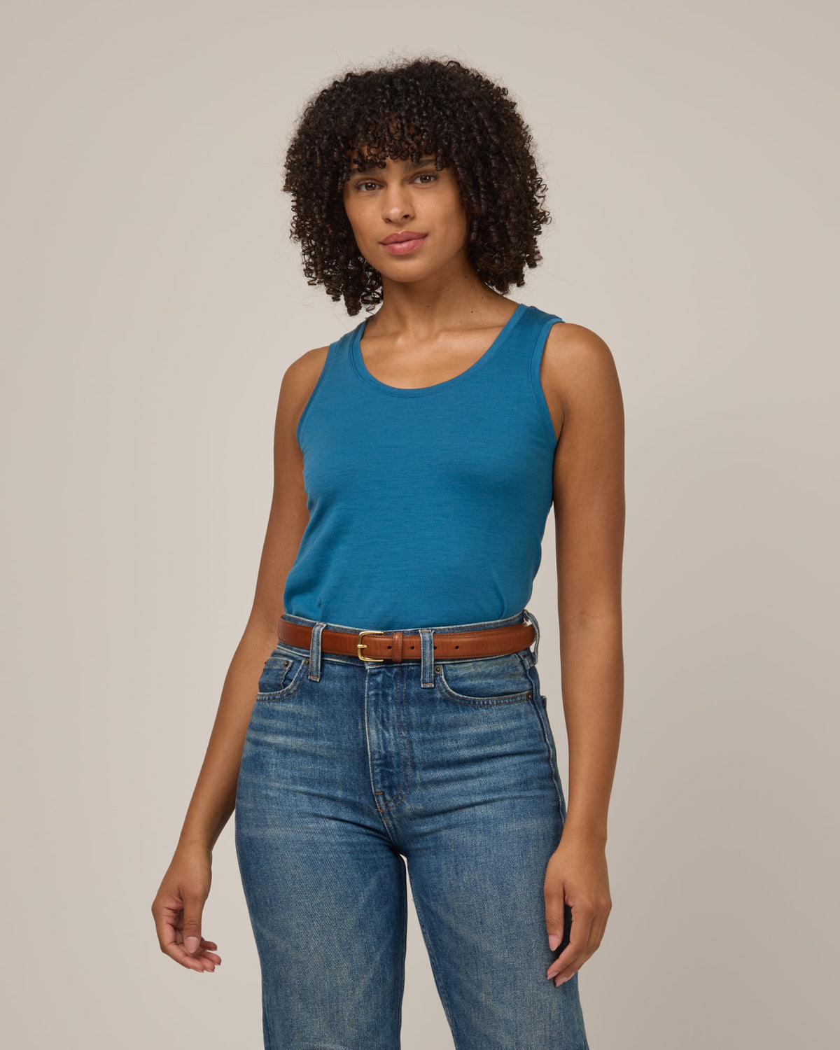 Livia 100% Merino Wool Fitted Tank - Ocean Teal – Livia 100% Wool Tank ...