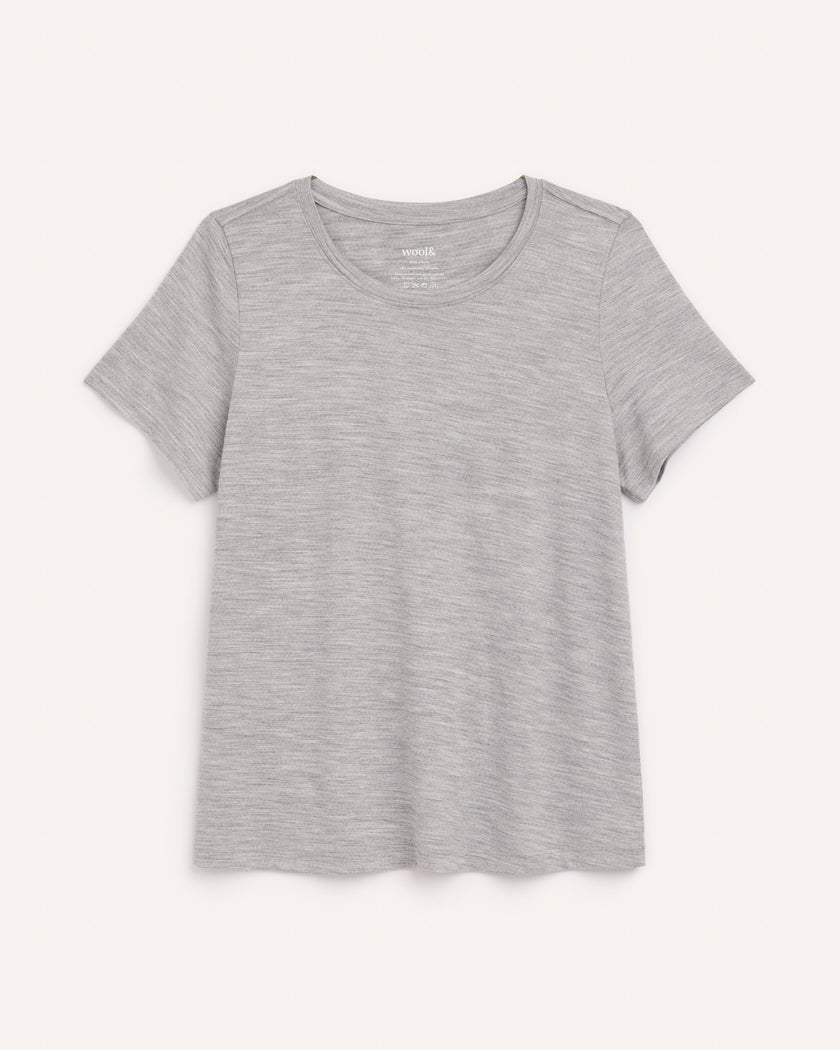 Zoe Merino Wool Easy Crew Neck Tee - Gray Heather – Zoe Easy Crew Neck ...