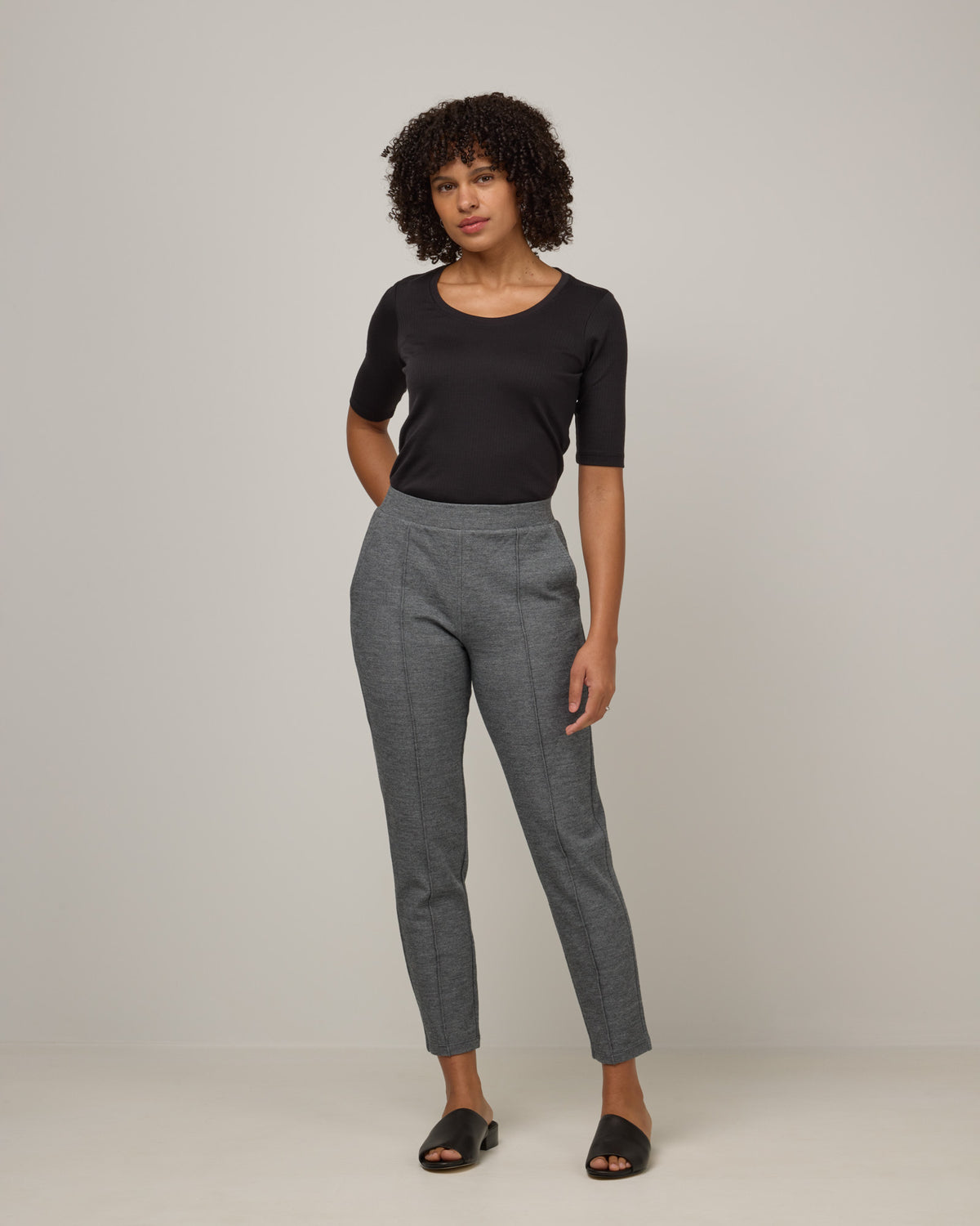 Rosso Merino Wool Straight Ponte Pant - Charcoal Heather – Rosso ...