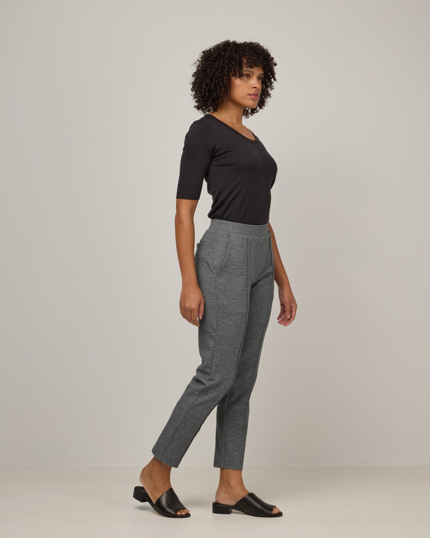 Rosso Merino Wool Straight Ponte Pant - Charcoal Heather – Rosso ...