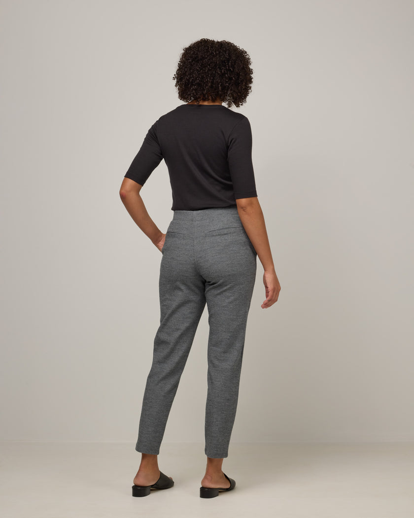 Rosso Merino Wool Straight Ponte Pant - Charcoal Heather – Rosso ...