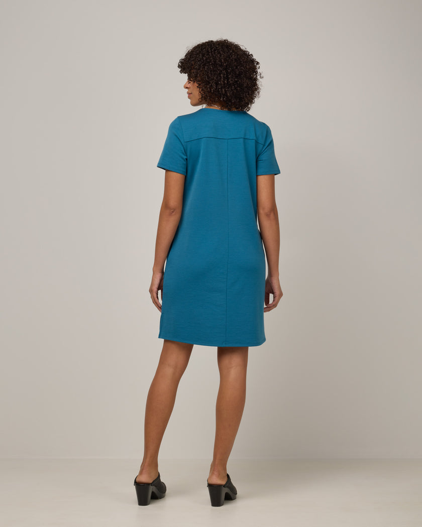 Farrah Merino Wool Shift Dress - Ocean Teal – Farrah Shift Dress | wool&
