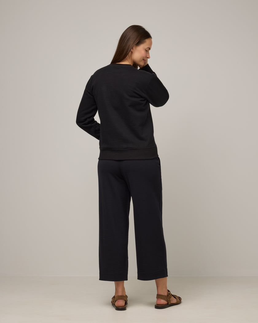 Aspen Merino Wool Wide Leg Crop Sweatpant - Black – Aspen Wide Leg Crop ...